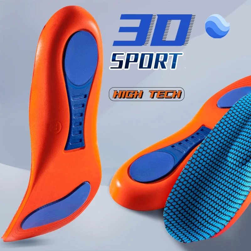 3D Sports Insoles Soft Men's Deodorant Insole Flat Arch Support Full ...