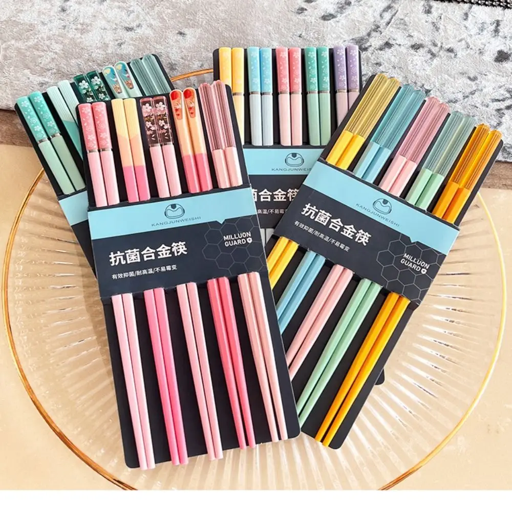 5Pairs-Reusable-Five-Color-Dining-Chopsticks-Sushi-Food-Multi-Color ...