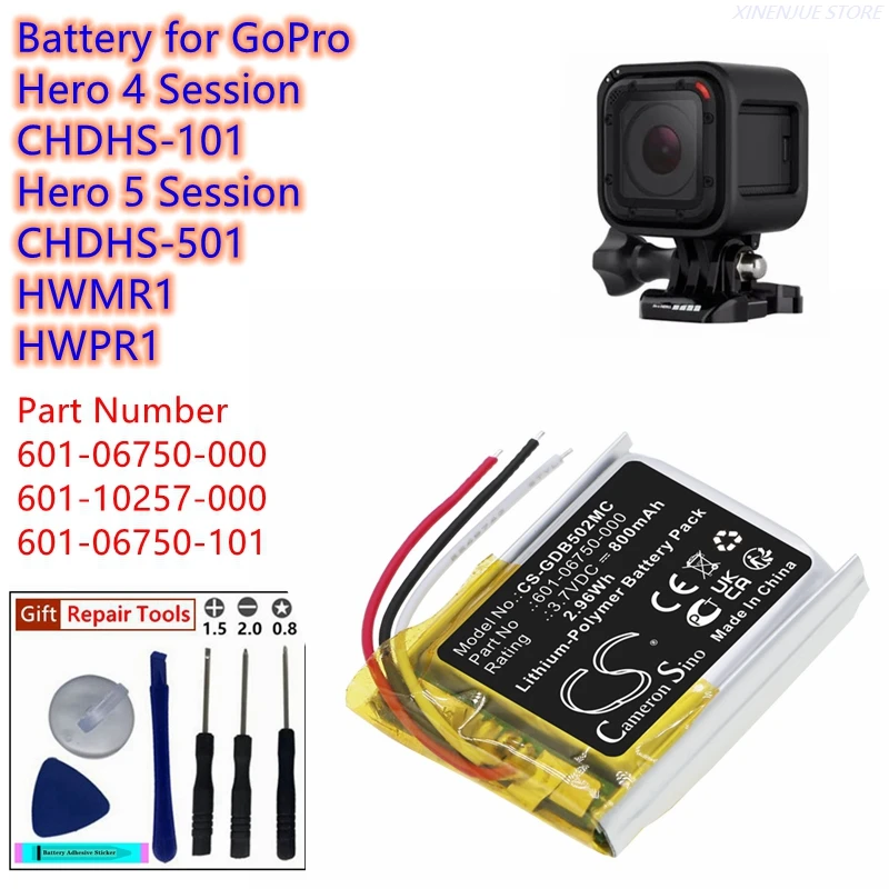 Camera-Battery-800mAh-601-06750-000-601-10257-000-for-GoPro-Hero-4 ...