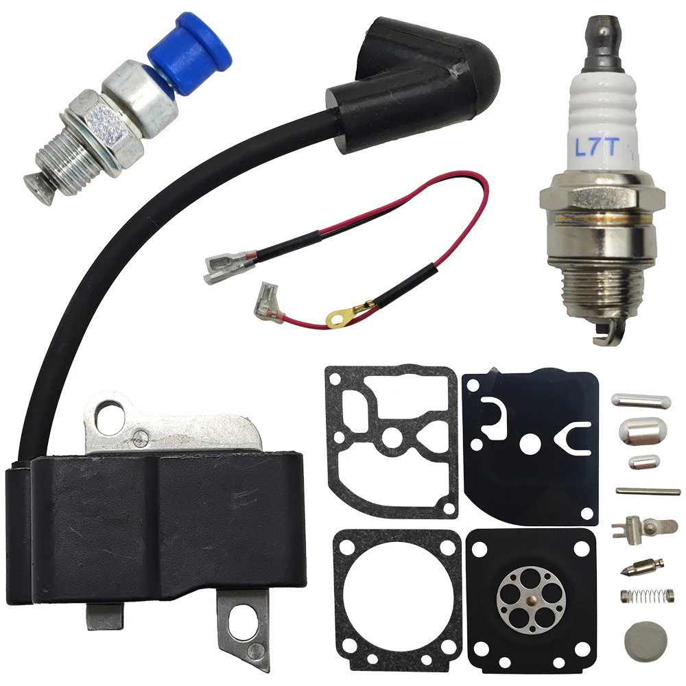Ignition Coil Carburetor Repair Kit For Husqvarna 445 450 450E Spark ...