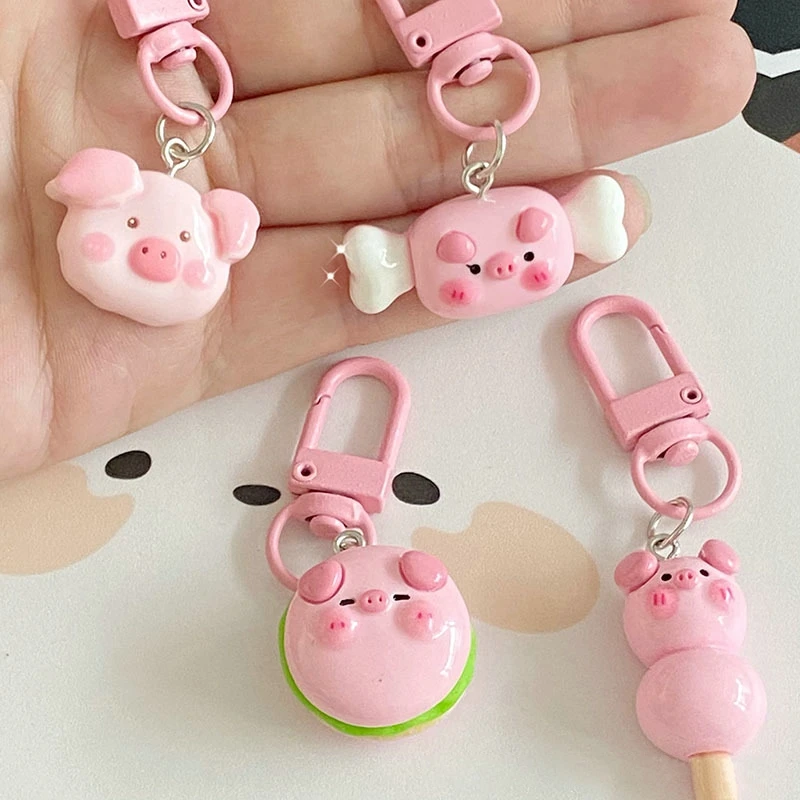 Cute-Piggy-Keychain-Cartoon-Gourmet-Pig-Keychains-Pig-Pendant-Keyring ...