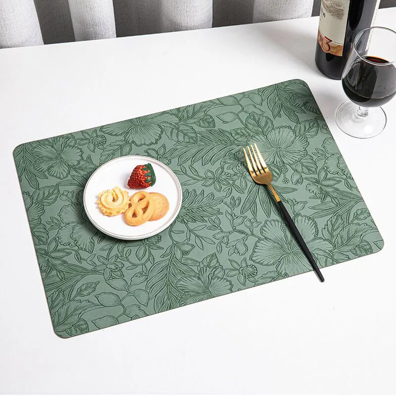 Leather-Table-Mat-Pad-Individual-Placemats-Coaster-Non-slip-Pad-Stand ...