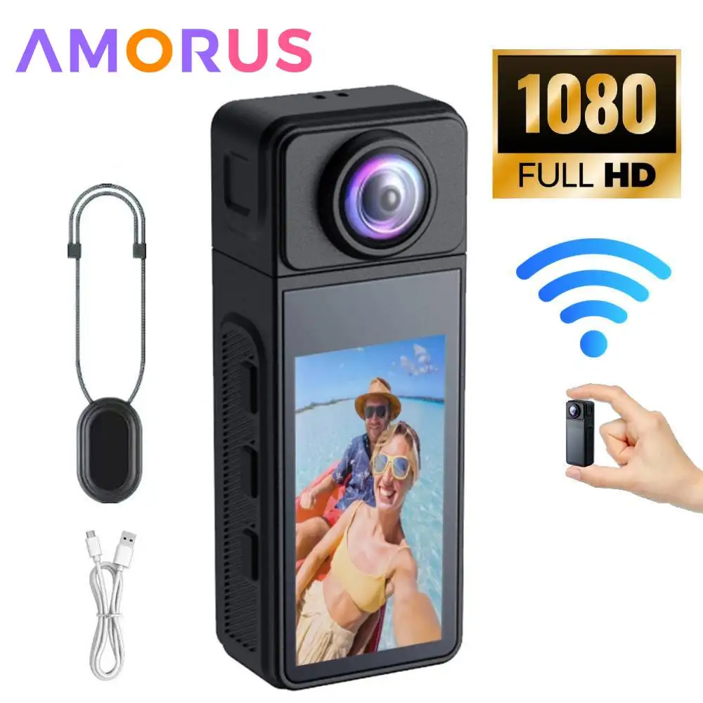 1080 HD Action Camera 1.97 Inch Display 270° Rotatable Lens WiFi Sports ...