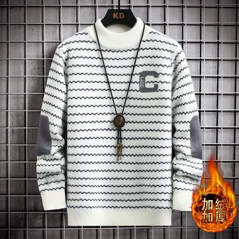 Autumn and Winter Sweaters Trendy Jacquard Half-turtleneck Sweater ...
