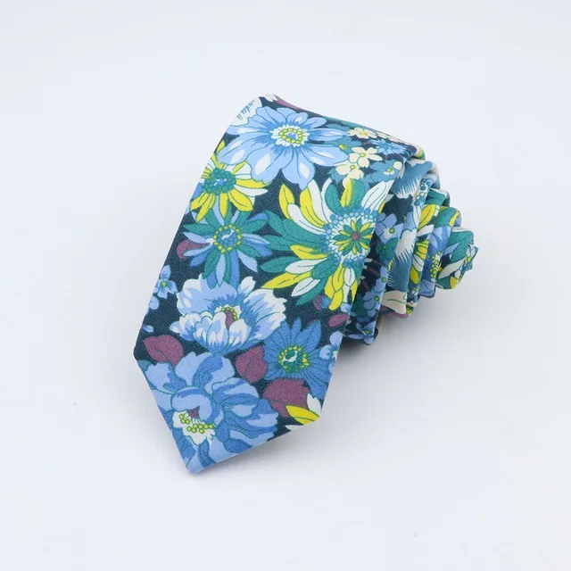 Cotton Flower Tie Classical Colorful Floral Stitching Necktie Lovely ...