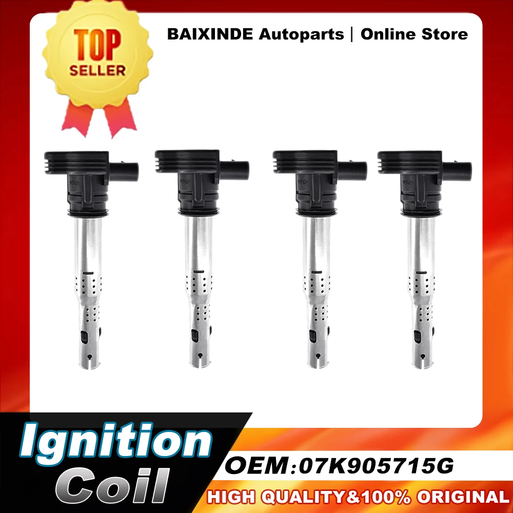 1-4-PCS-OEM-07K905715G-06H905115B-Ignition-Coil-For-VW-Jetta-Golf ...