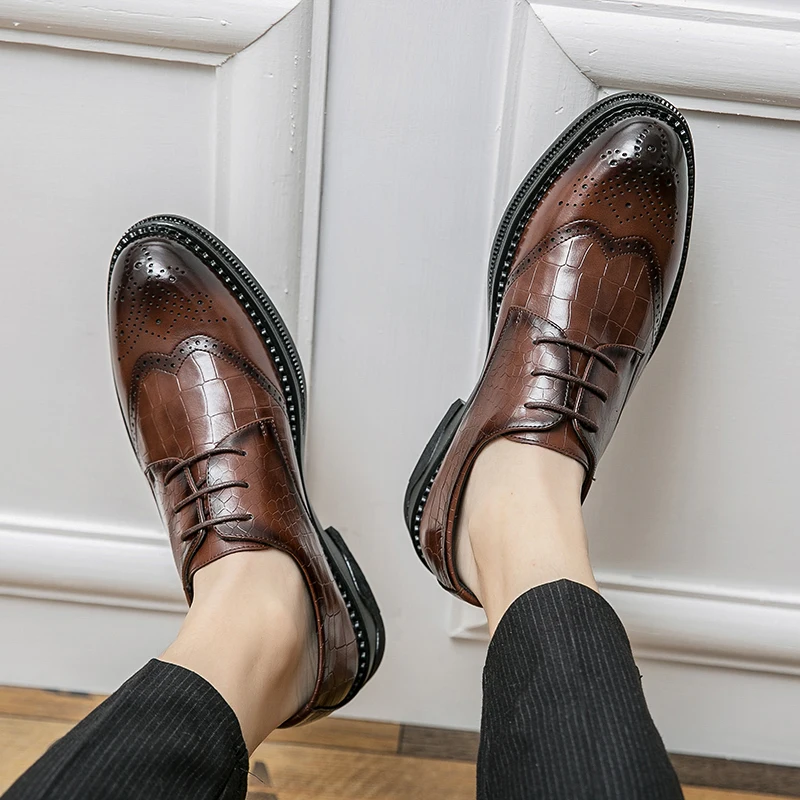 Handmade-Mens-Wingtip-Oxford-Shoes-Grey-Leather-Brogue-Men-s-Dress ...