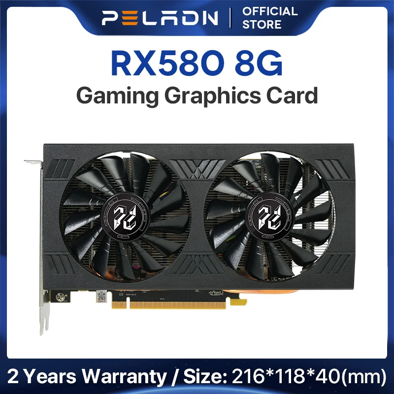 PELADN RX580 8GB Graphics Card 256Bit 2048SP GDDR5 RX 580 8G PCI ...