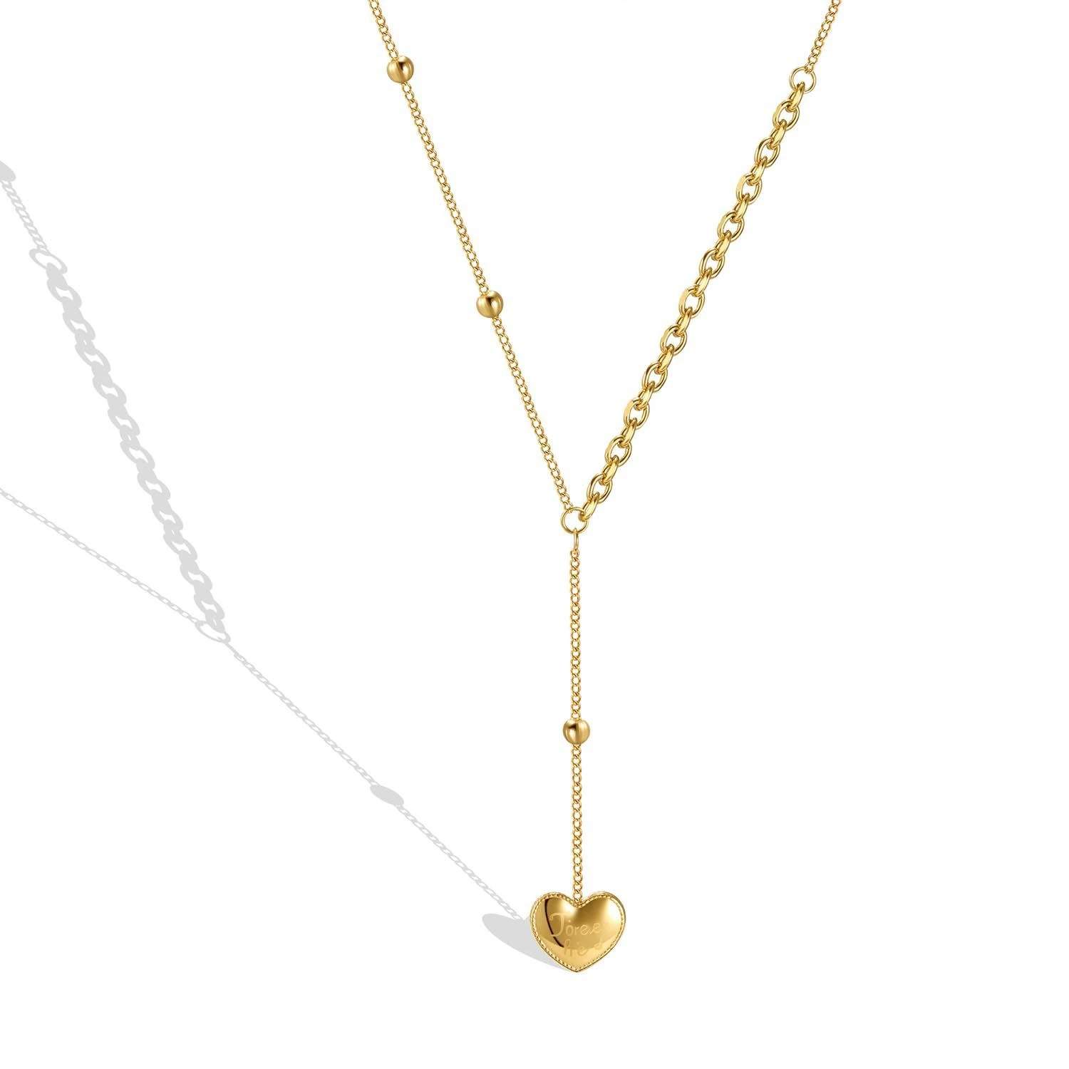 Gold Plated Mini Ldr Lana Del Rey Style Heart Necklace Lariat Y-shaped ...