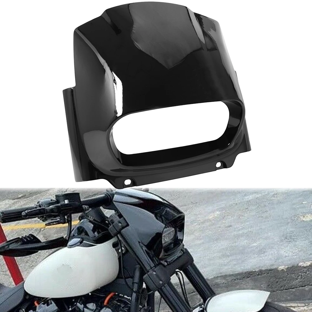 Motorcycle-Vivid-Black-Front-Headlamp-Cowl-Headlight-Fairing-Cover-For ...