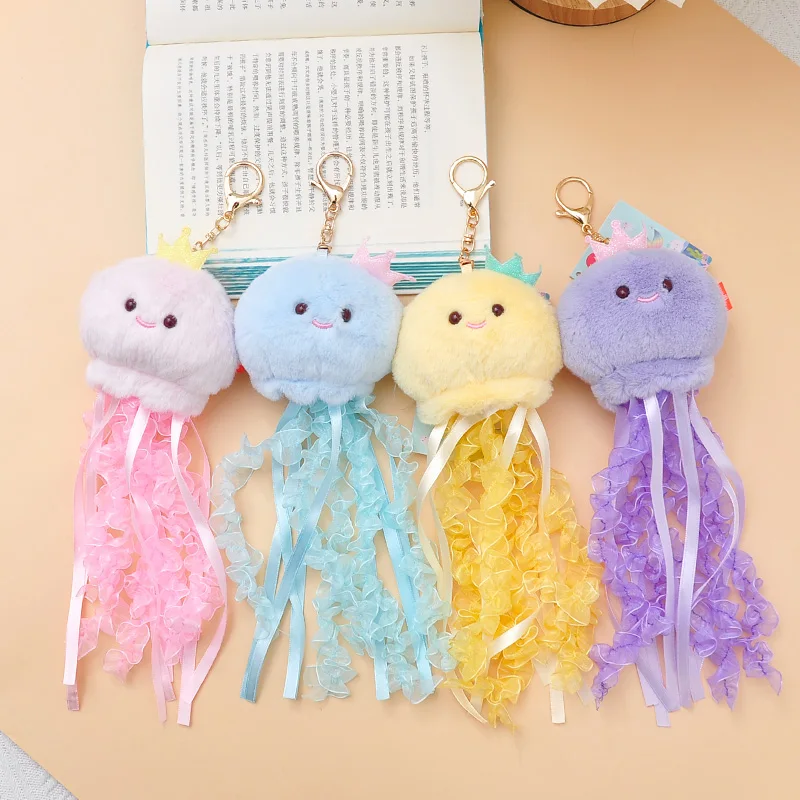 Colorful-Jellyfish-Pendant-Cartoon-Sea-Ocean-Animal-Small-Plush-Toy ...