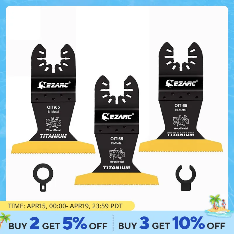 EZARC-3PCS-Extended-Multitool-Blades-Titanium-Oscillating-Saw-Blades ...