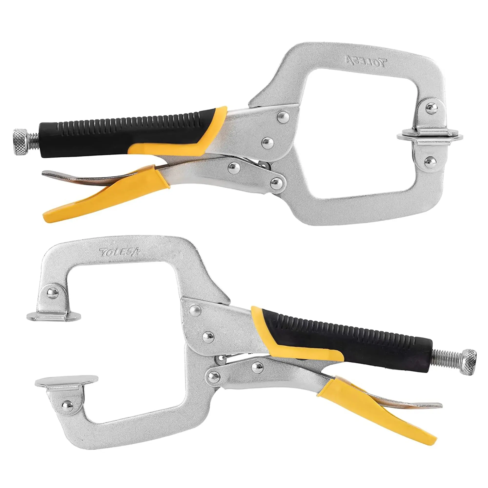 TOLESA 2PCS C Clamp Metal Face Clamps for Woodworking 9”/11” Heavy Duty ...