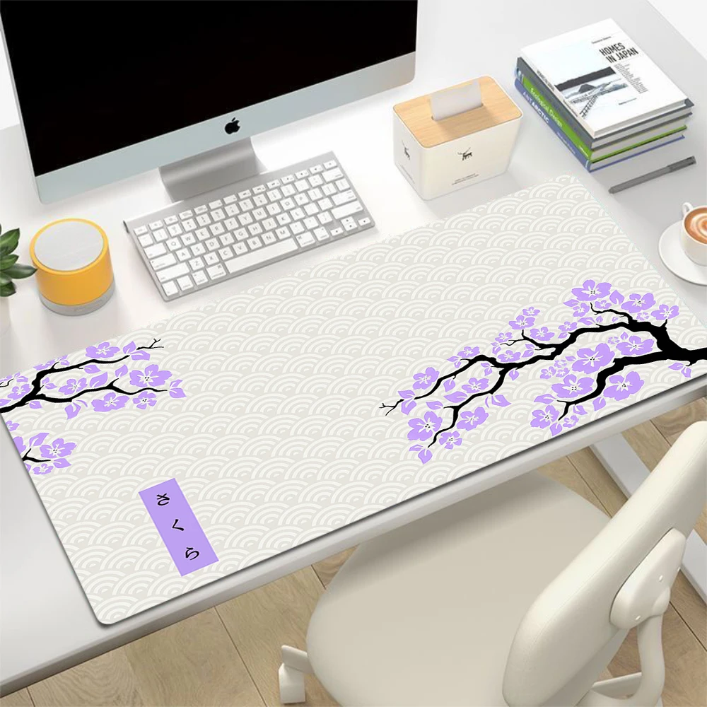 Large-Sakura-White-and-Purple-Mouse-Mats-Gaming-Mousepad-Big-Gamer-Desk ...