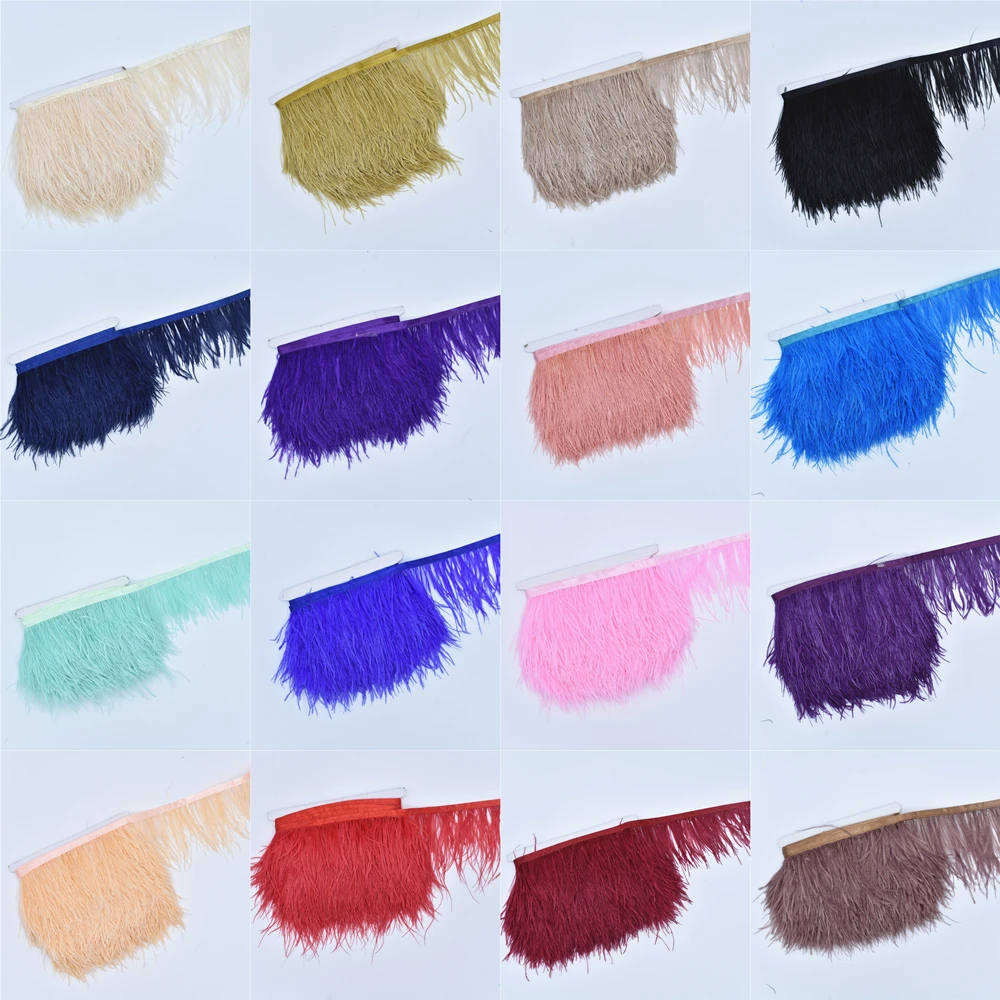 High quality 2 meters 8 10 CM real colored ostrich feather trims for ...