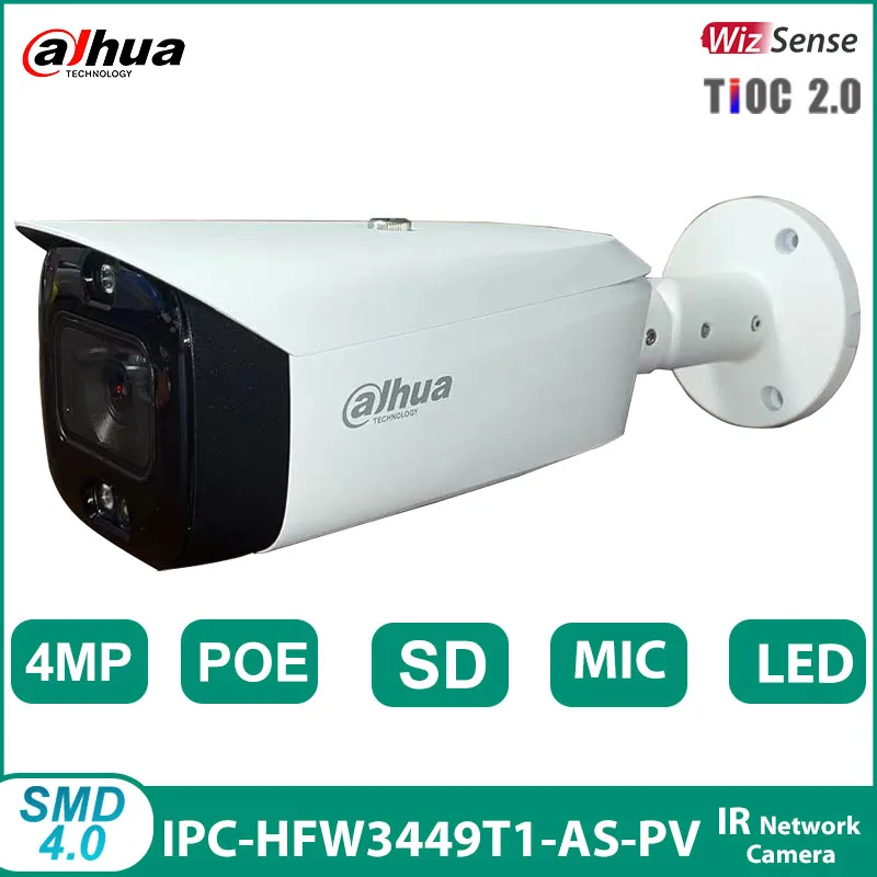 Dahua-Original-4MP-IP-Camera-IPC-HFW3449T1-AS-PV-Active-Deterrence-Fixed-focal-Bullet-WizSense ...