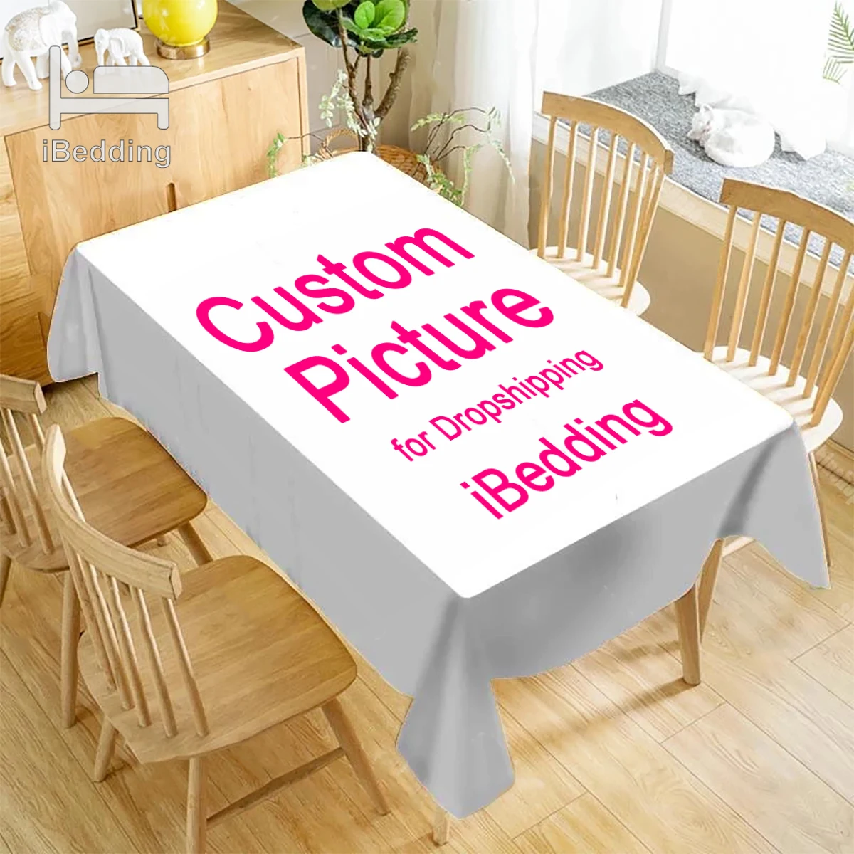 Custom Tablecloth Waterproof Home Decor Customized Photo Polyester ...