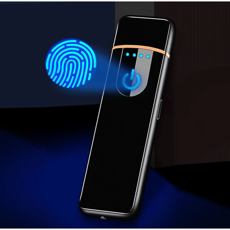 Slim-USB-Electric-Lighter-Rechargeable-Touch-Windproof-Cigarette ...