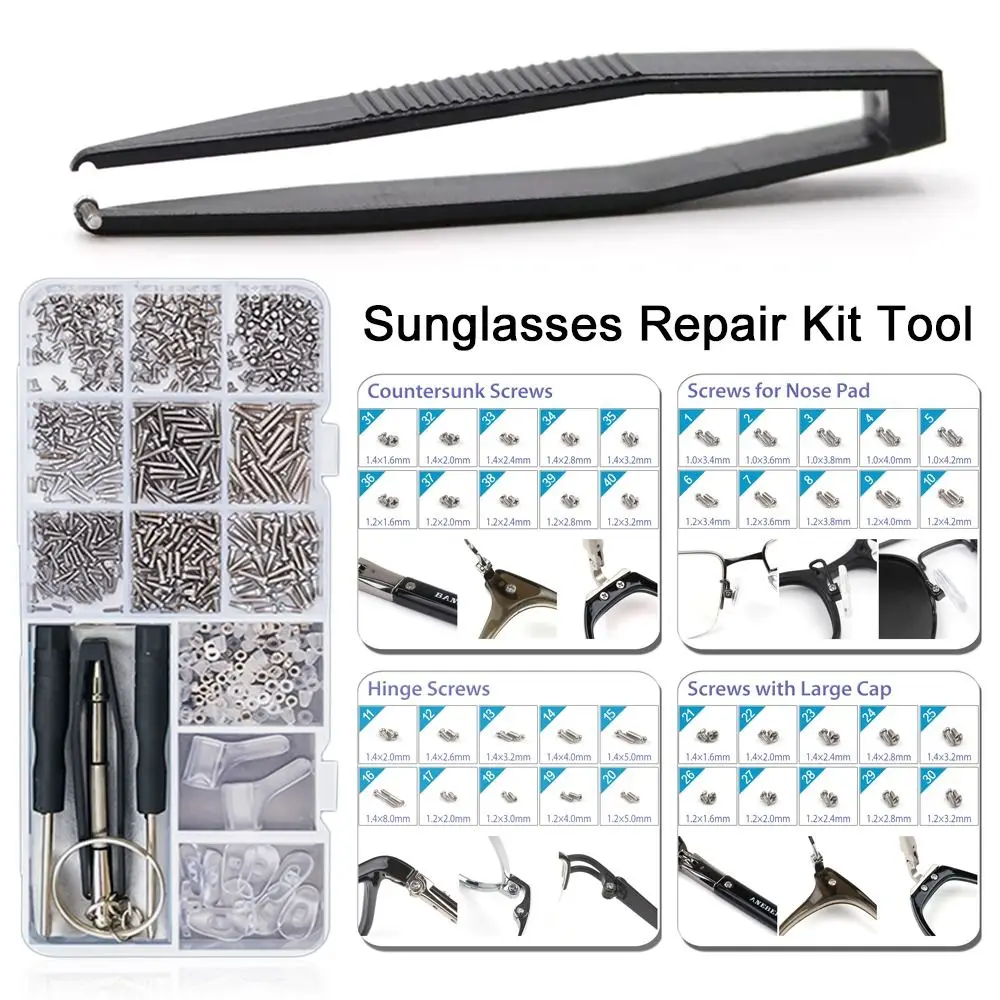 Eyeglasses Sunglasses Repair Kit Tool Glasses Screwdriver Screws Sets ...