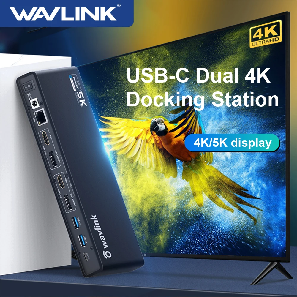 Wavlink Universal USB 3.0 Docking Station USB C DUAL 4K Ultra Dock DP ...