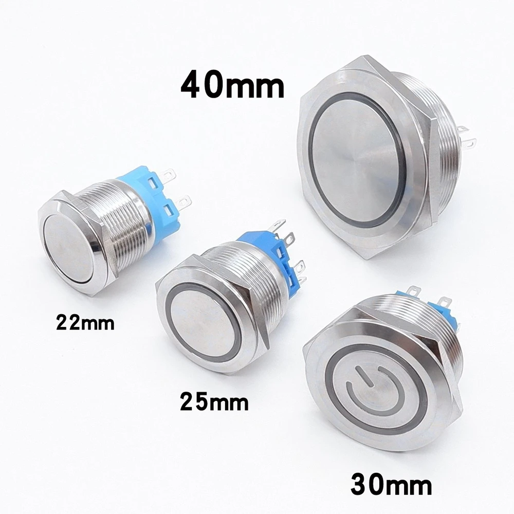22mm 25mm 30mm 40mm Metal Push Button Switches 2no2nc Control Buttons ...