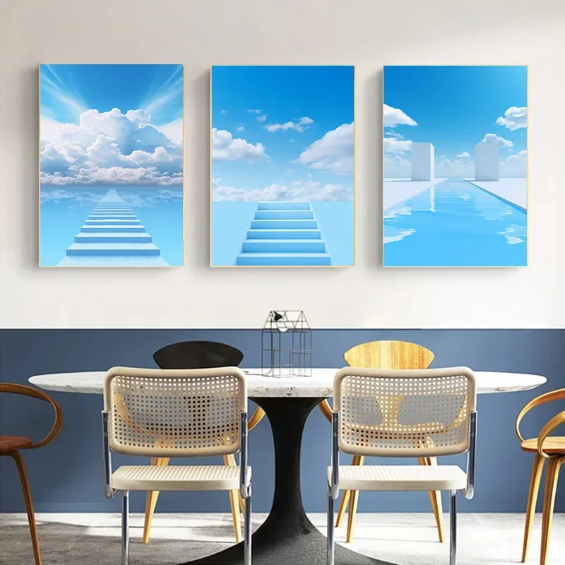 Water-Pool-in-the-Sky-Ladder-Decorative-Painting-for-Bedroom-Decoration ...