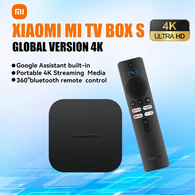 Original Global Xiaomi Mi TV Box S 2ª Geração 4K Android TV Ultra HD 2G ...