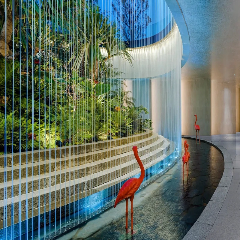 Customized-pull-wire-water-curtain-large-stainless-steel-hanging-wire ...