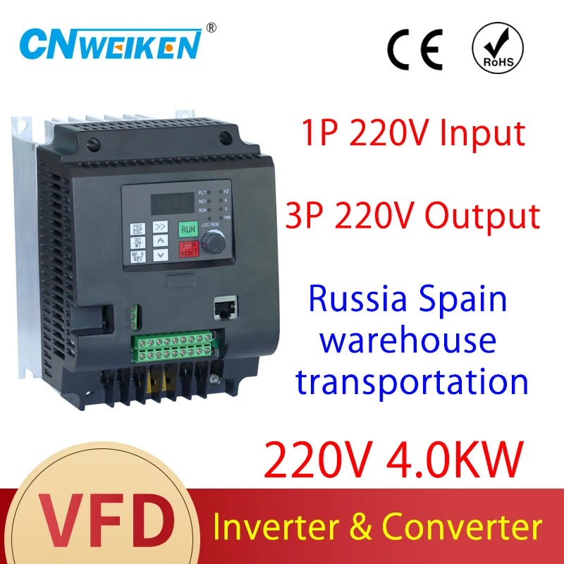 VFD 220V/380V 4kw 5.5kw 7.5kw 11kw Variable Frequency Drive 3 Phase ...