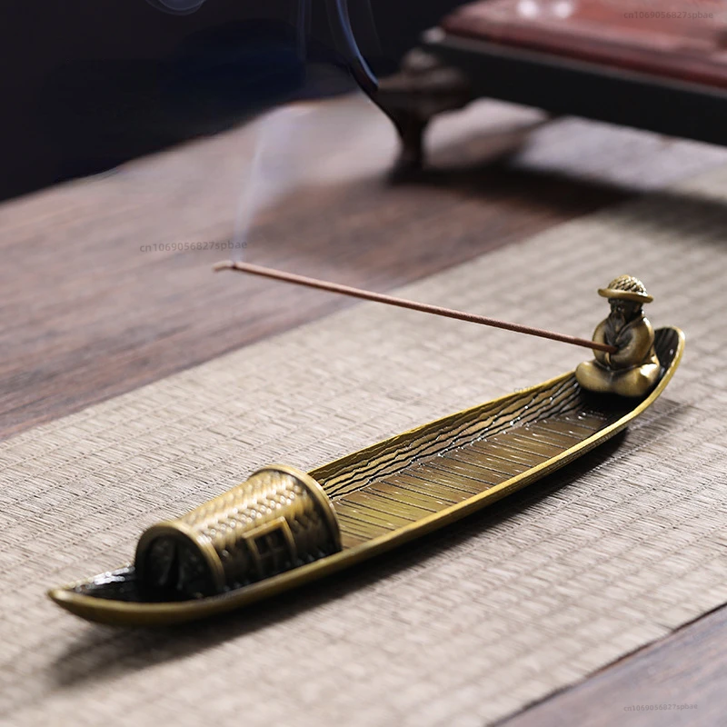 Creative Incense Holder Incense Holder Boat Old Men Fishing Japanese ...