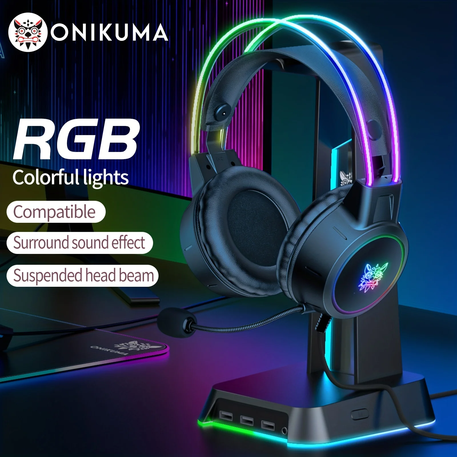 ONIKUMA-Gaming-Live-Game-Headset-Headset-Wired-Headphones-Noise ...