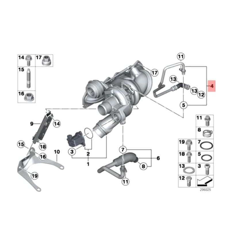 11427608123-11427608124-Engine-Turbocharger-Oil-Supply-Return-Hose-Pipe ...