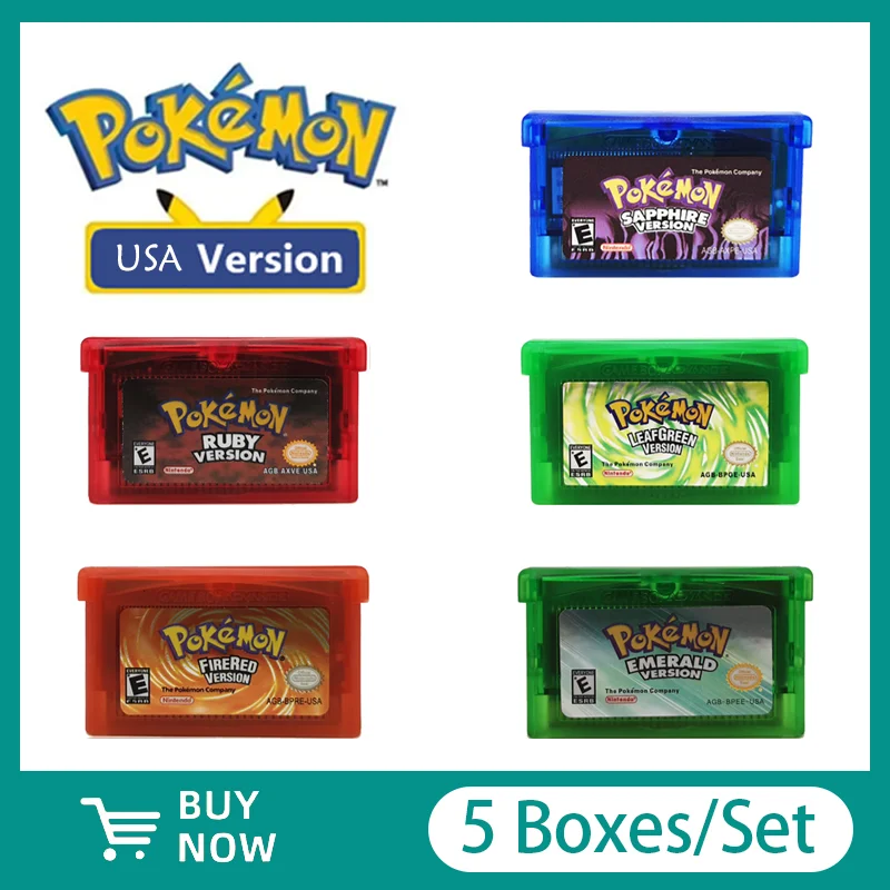 Pokemon-Game-Boy-USA-Version-5-Boxes-Set-GBA-Memory-Card-GB-GBC-NDSL ...
