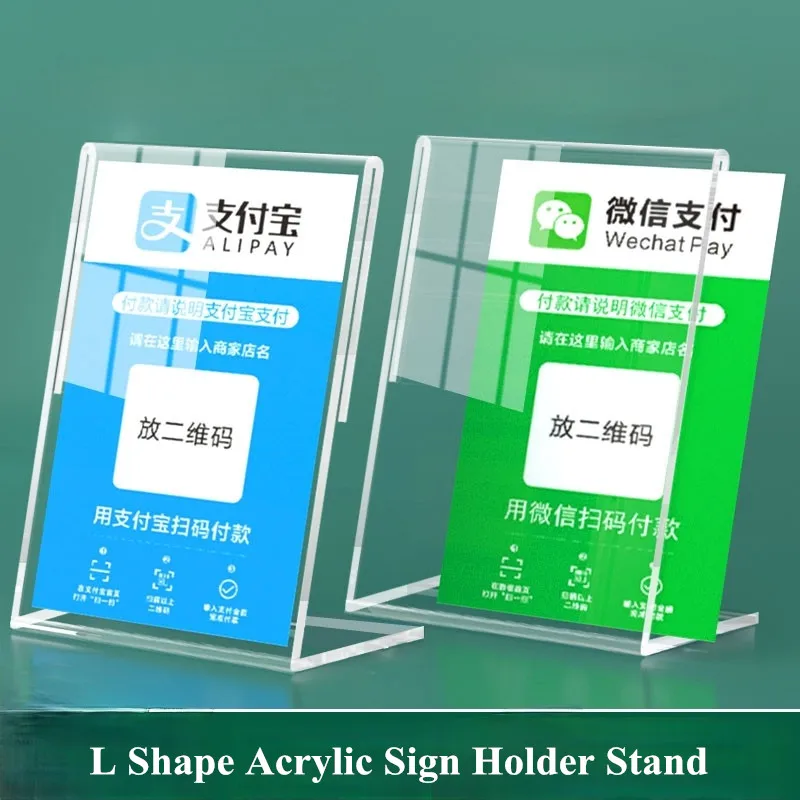 3-Pieces-A5-148x210mm-L-Shape-Acrylic-Sign-Holder-Display-Stand-Clear ...