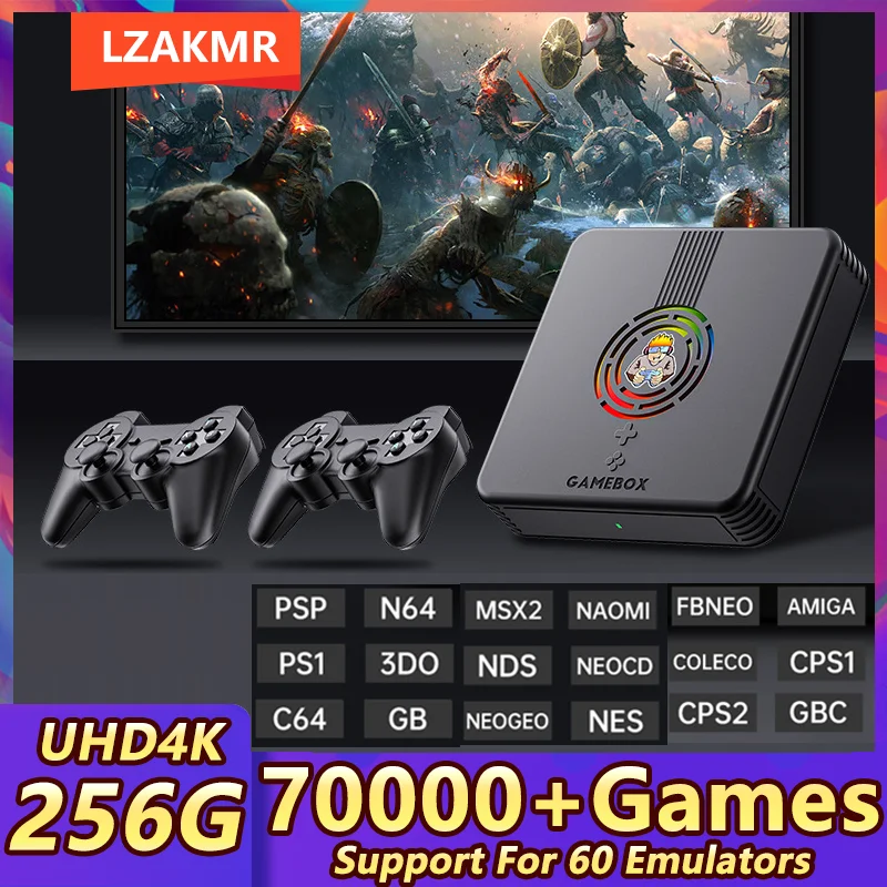X9 256G 70000+ Games Support 60 Emulators For PS1 PSP 4K HD Display On ...