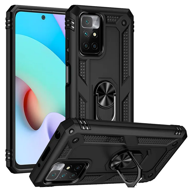 For-Xiaomi-Redmi-10-Case-Shockproof-Armor-Stand-Holder-Phone-Cases-For ...