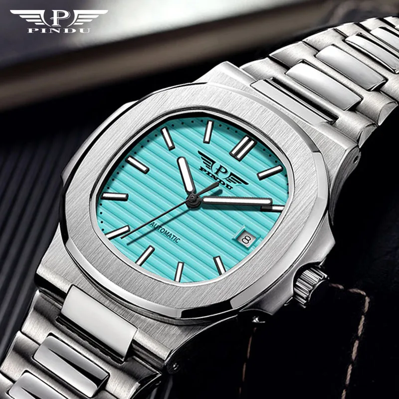 PINDU Watches Men Mechanical Watch Stainless Steel Fully Automatic ...