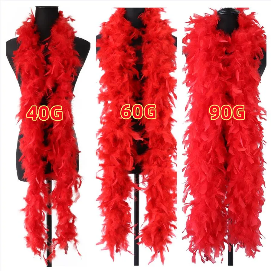 40G-60G-90G-Red-Turkey-Feathers-Boa-2Yards-Fluffy-Chandelle-Plumes-Shawl-Scarf-For-Carnival ...