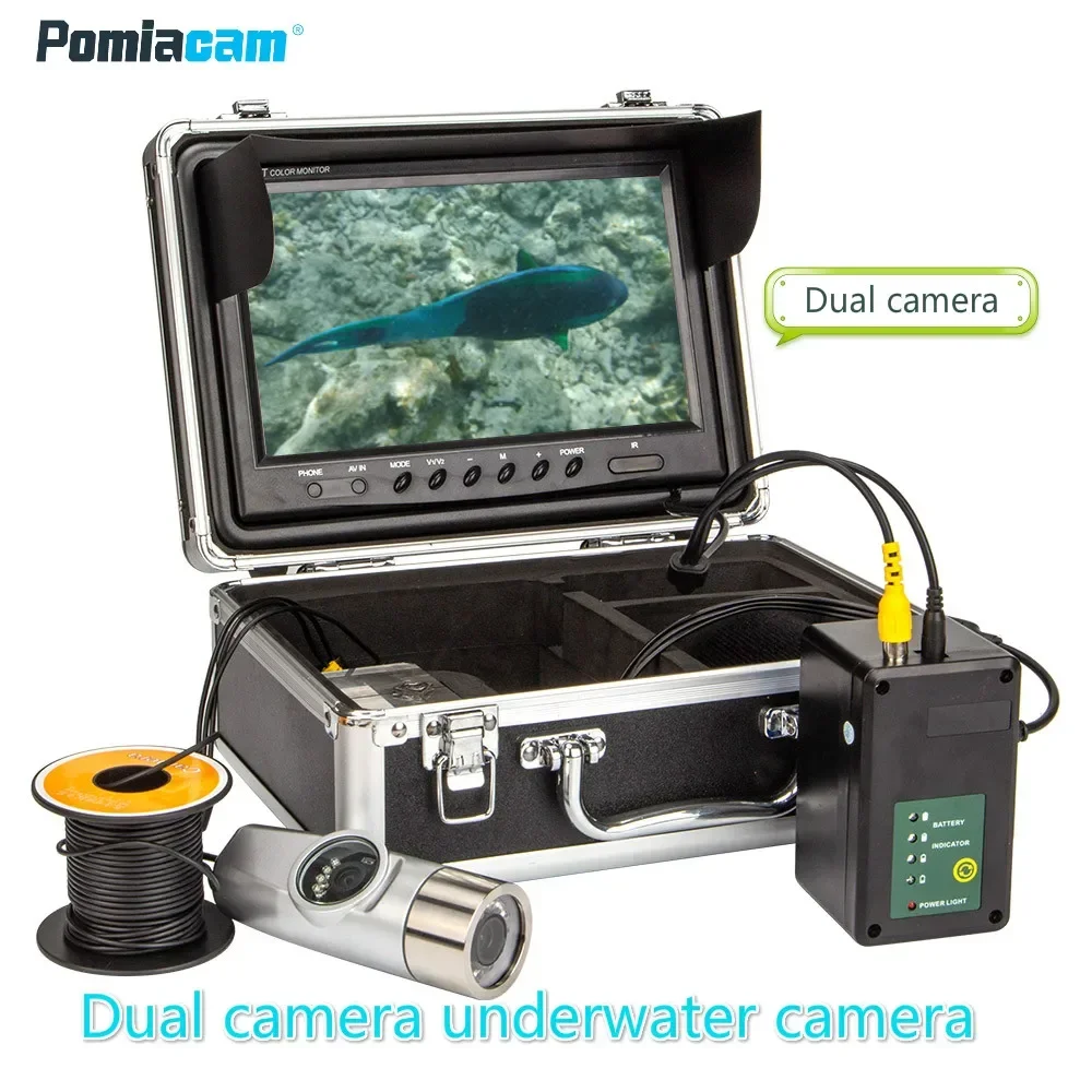 WF21-Dual-camera-Underwater-Fishing-Camera-Double-Lamp-8LED-9-Inch-15M ...