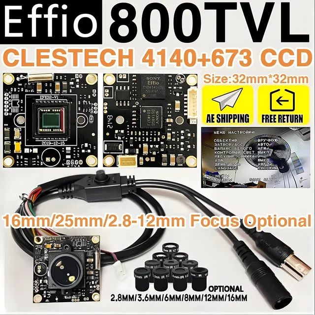[최신|인기상품]ccd카메라 => Effio CCD 카메라 칩 모듈: 현미경, CCTV 및 보안 애플리케이션에 이상적 ...