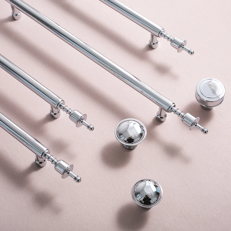 Bright-Chrome-Crown-Shape-Furniture-Handles-Long-Round-Modern-Pulls ...