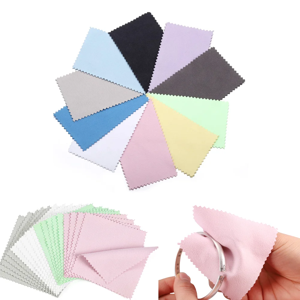 10-50pcs Jewelry Glasses Polish Cleaning Cloth Silver Soft Wiping ...