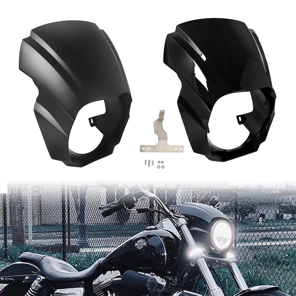 Motorcycle-Matte-Black-Front-Headlight-Fairing-Cover-ABS-Plastic-For ...