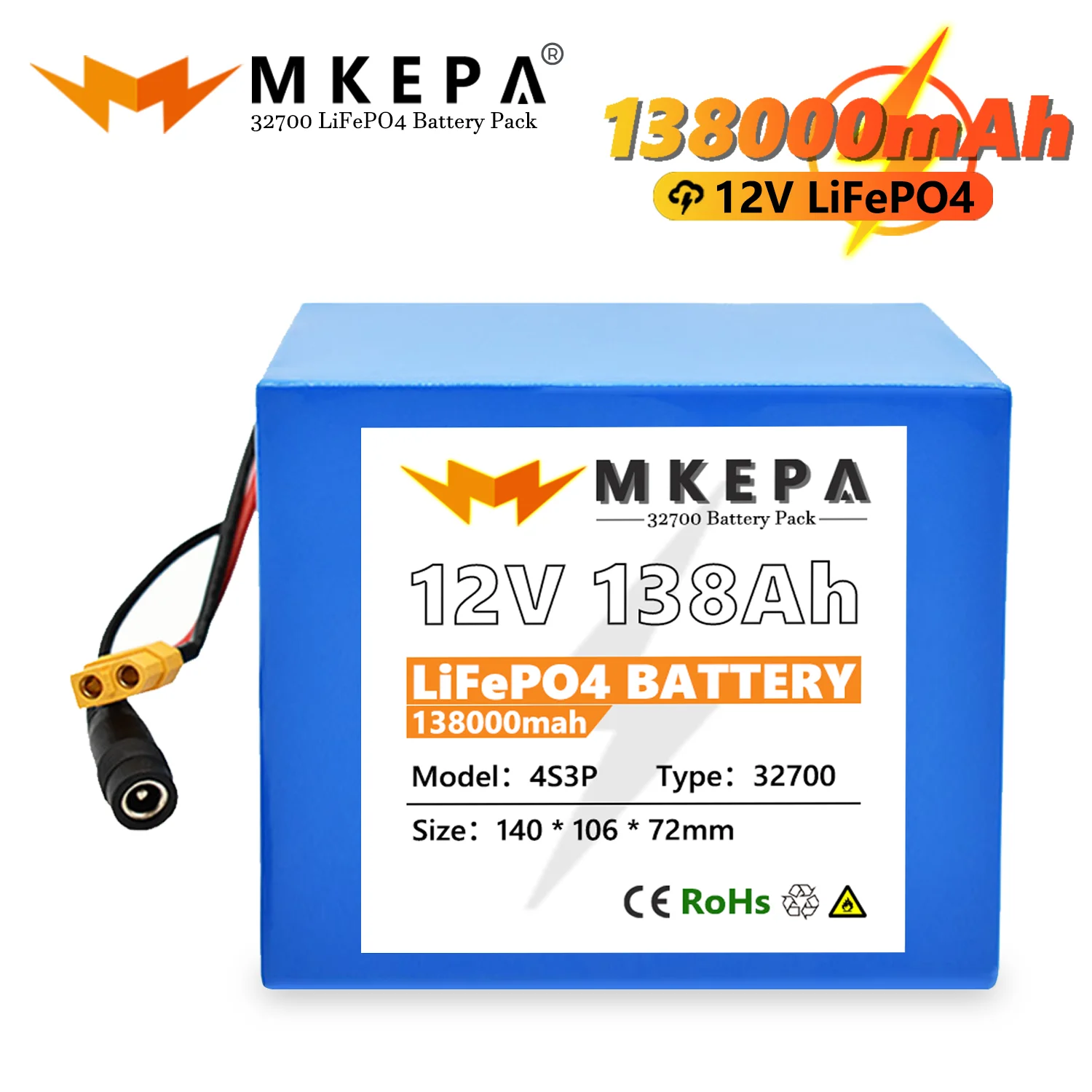 32700 Lifepo4 Battery Pack 4S3P 12.8V 138000mAh 4S 40A 100A Balanced ...