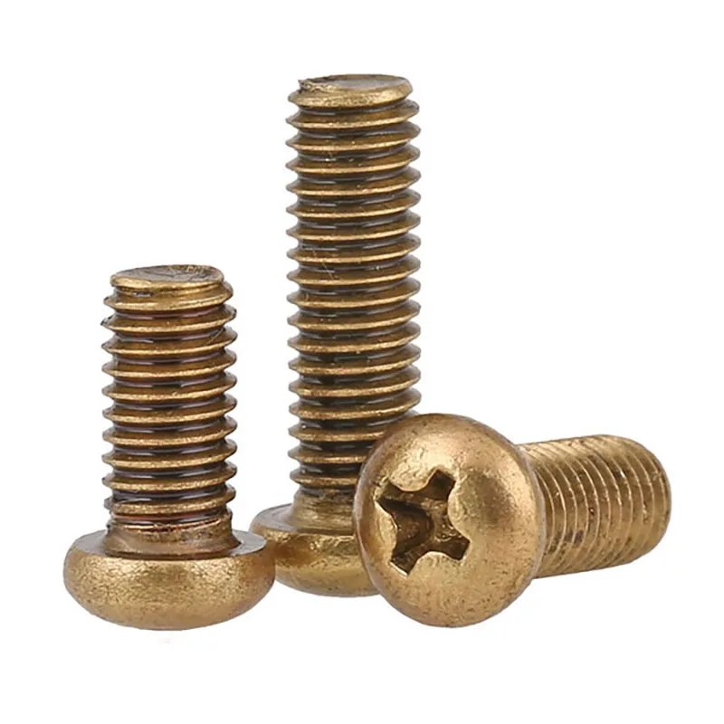 M4 M5 M6 Brass Round Head Cross Groove Screws Brass Phillips Cross ...