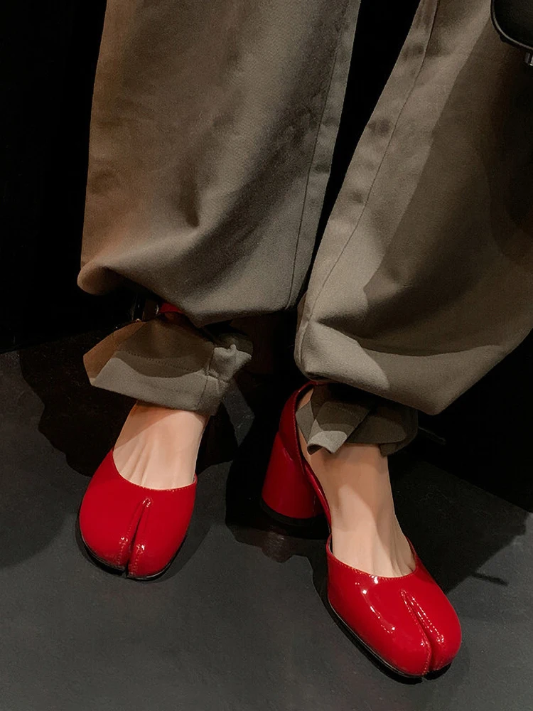 Zapatos-de-tac-n-alto-con-punta-dividida-para-mujer-sandalias-poco ...