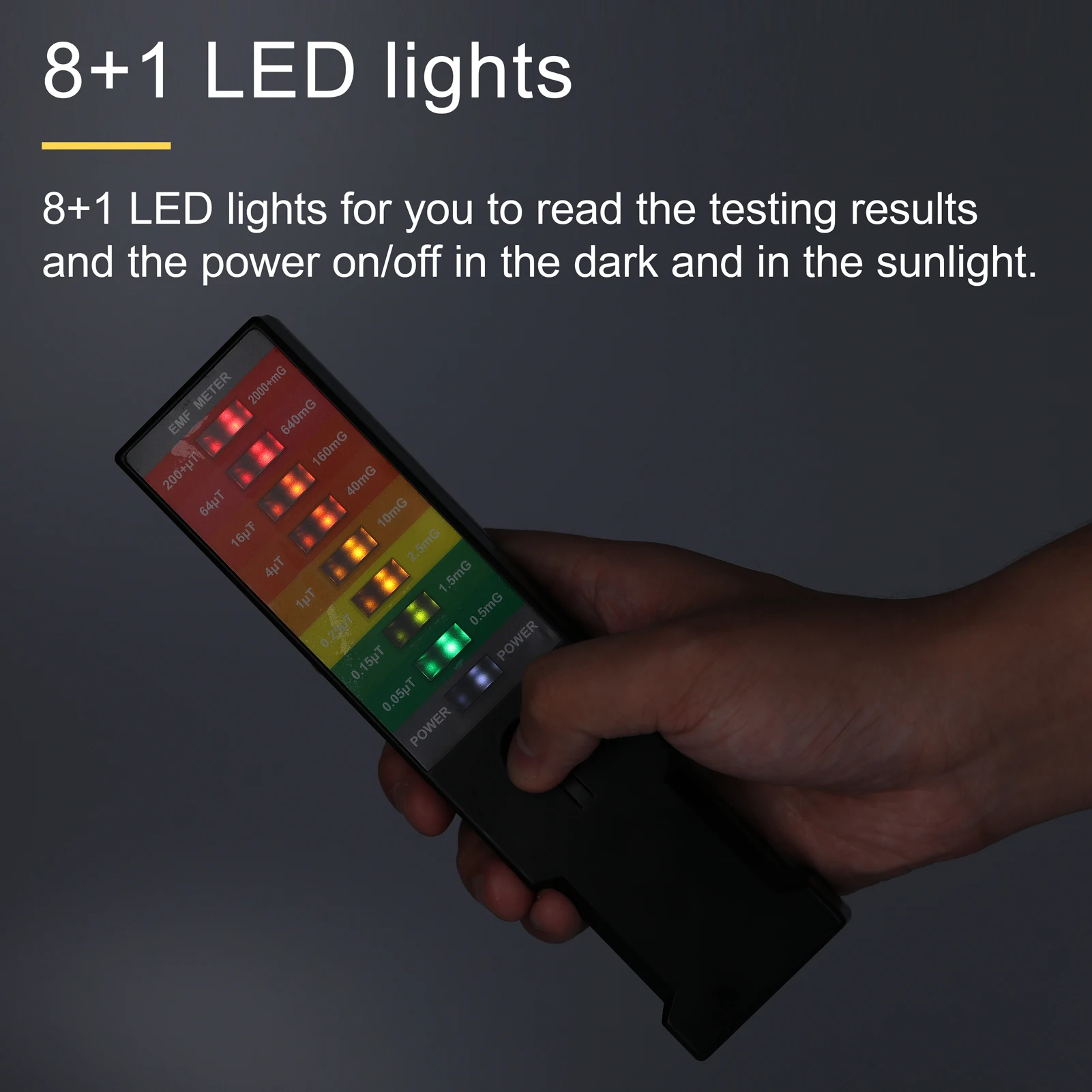 전자기장 EMF 가우스 측정기, 휴대용 자기장 모니터, 전기 전자기 검출기, 8 LED 가우스 미터| | - AliExpress