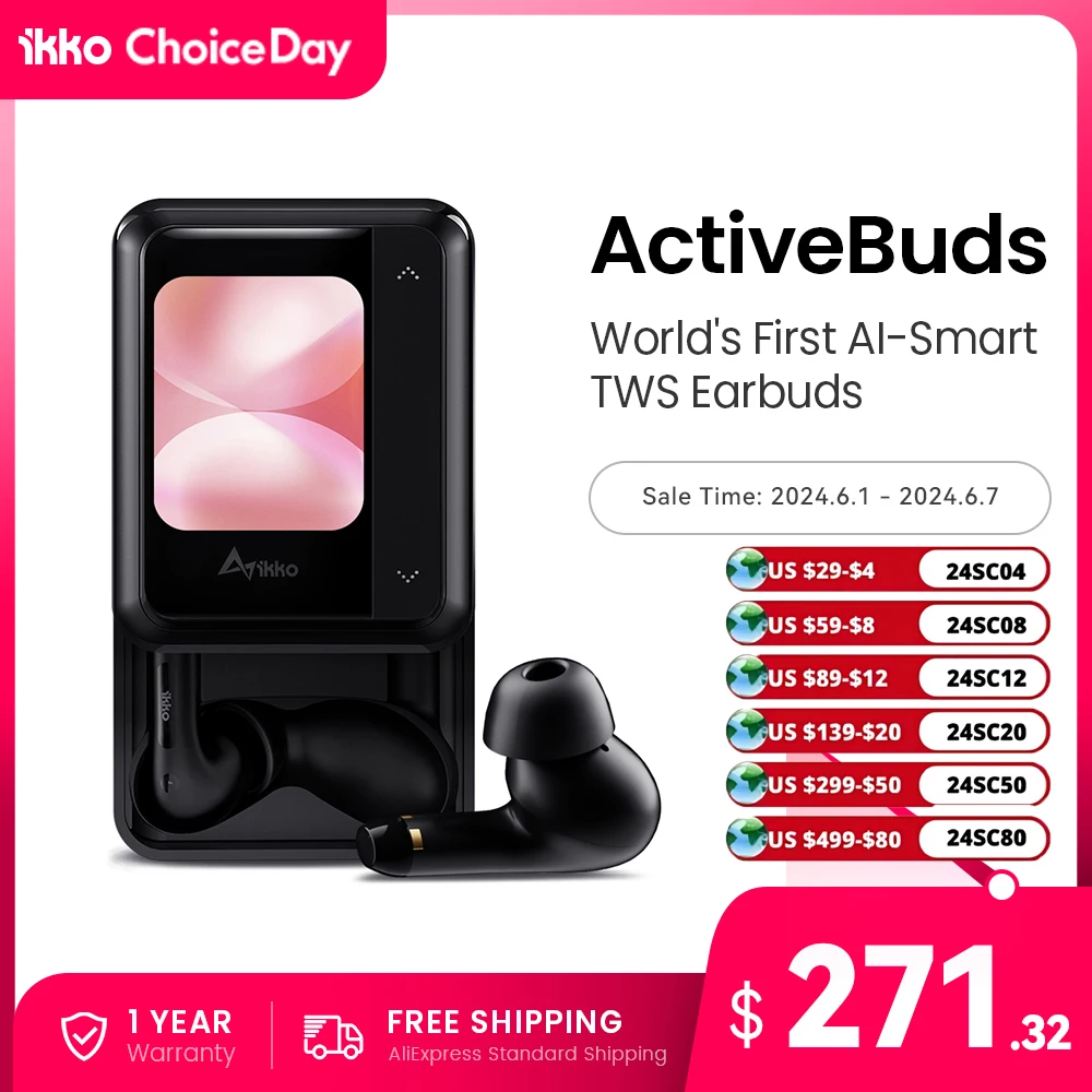 iKKO-World-s-First-AI-TWS-Earbuds-with-Smart-System-Touchscreen-ActiveBuds-Bluetooth-Earphones ...