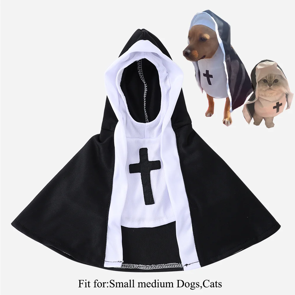 Cute Dog Clothes Halloween Cosplay Christ Nun Pets Costume For Small ...
