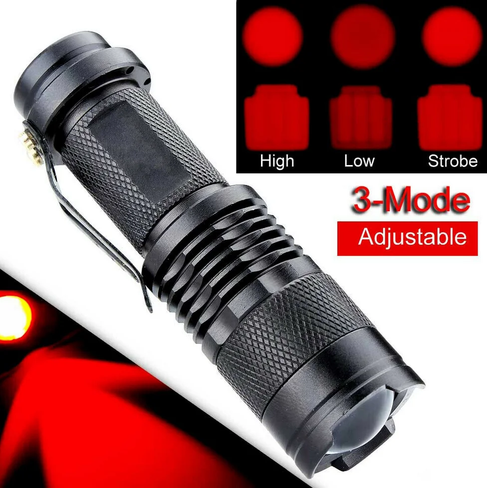 Pocket-Mini-LED-Red-Light-Flashlight-Zoomable-Flashlight-Torch-For ...